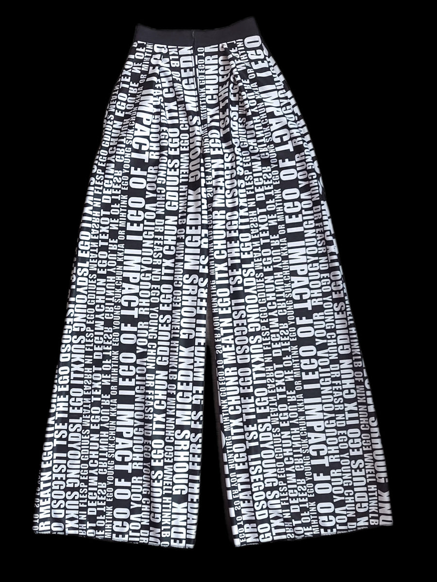 Word Print Wide Leg Pant – SETHAARON