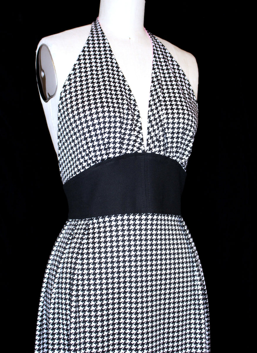 Houndstooth Halter Dress – SETHAARON